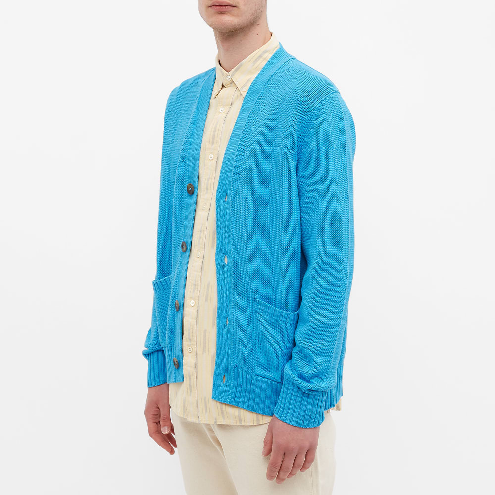 Corridor Men's Washed Cotton Cardigan in Azure Corridor