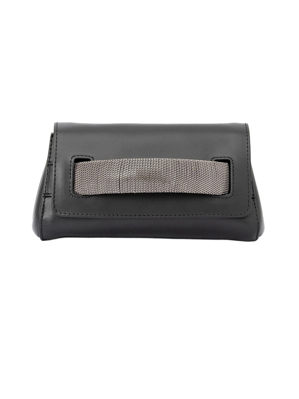 Orciani Black Nappa Leather Clutch Bag Orciani