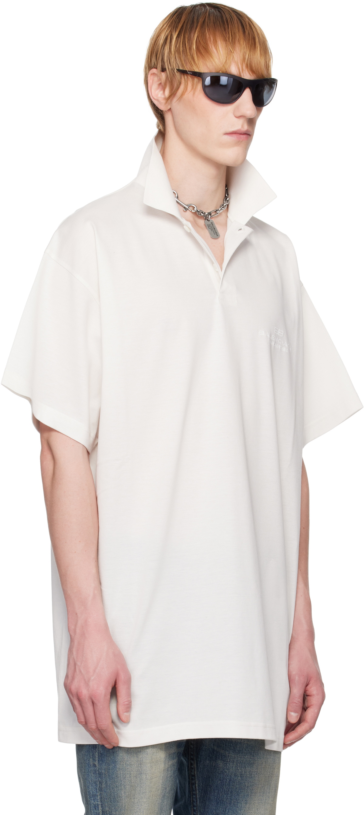 Balenciaga White BB Garderobe Polo Balenciaga
