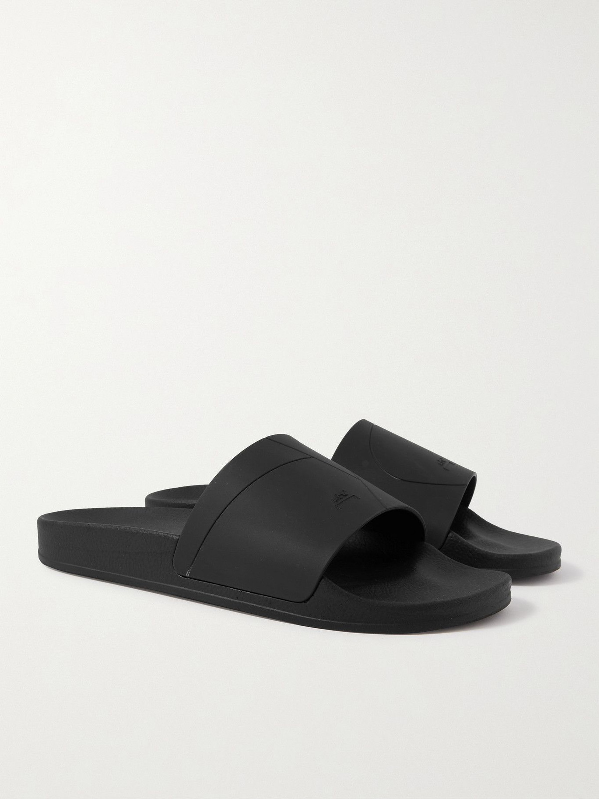 A-COLD-WALL* - Bracket Logo-Embossed Rubber Slides - Black A-Cold-Wall*