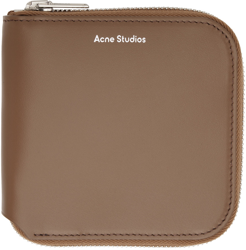 Acne Studios Brown Zippered Wallet Acne Studios