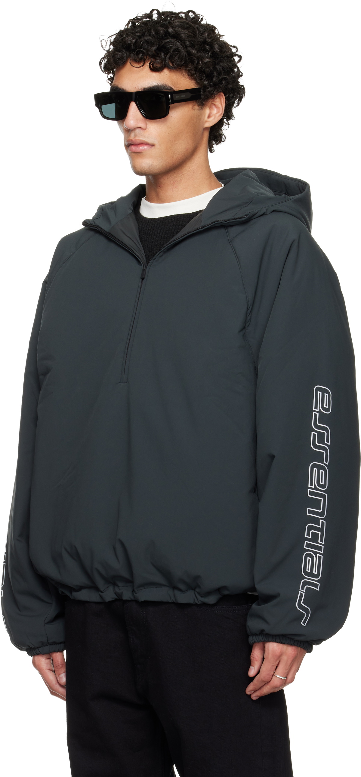 Fear of God ESSENTIALS Gray Holiday Tech Nylon Half Zip Anorak Fear Of ...
