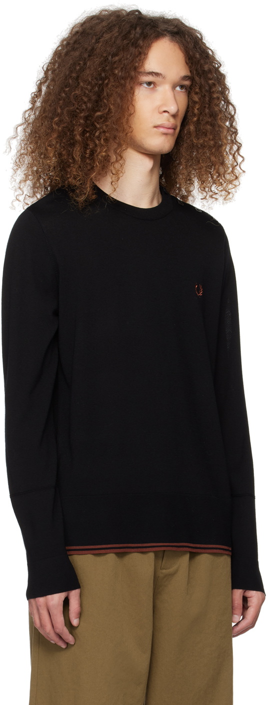Fred Perry Black Embroidered Sweater Fred Perry