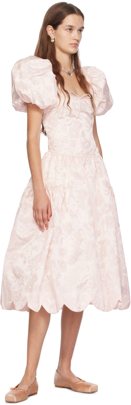 Sandy Liang Pink Cil Midi Dress Sandy Liang