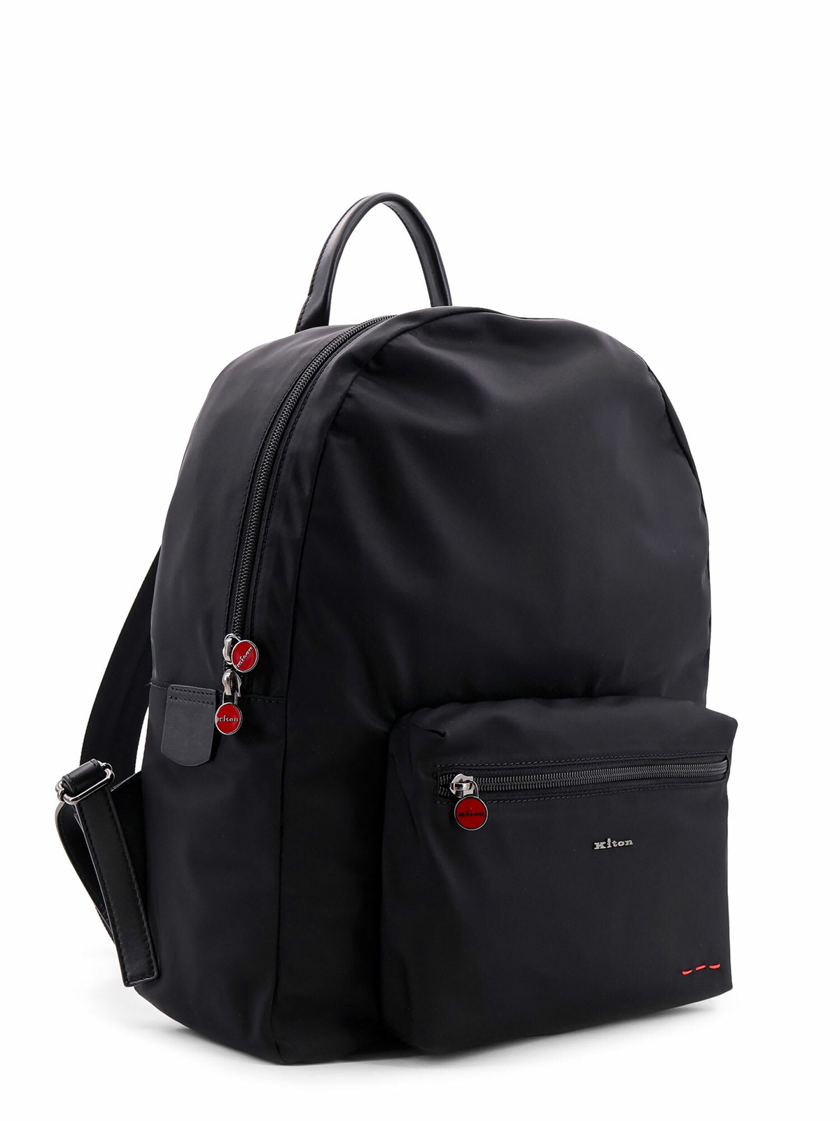 Kiton Nylon Backpack With Metal Logo On The Bottom Kiton