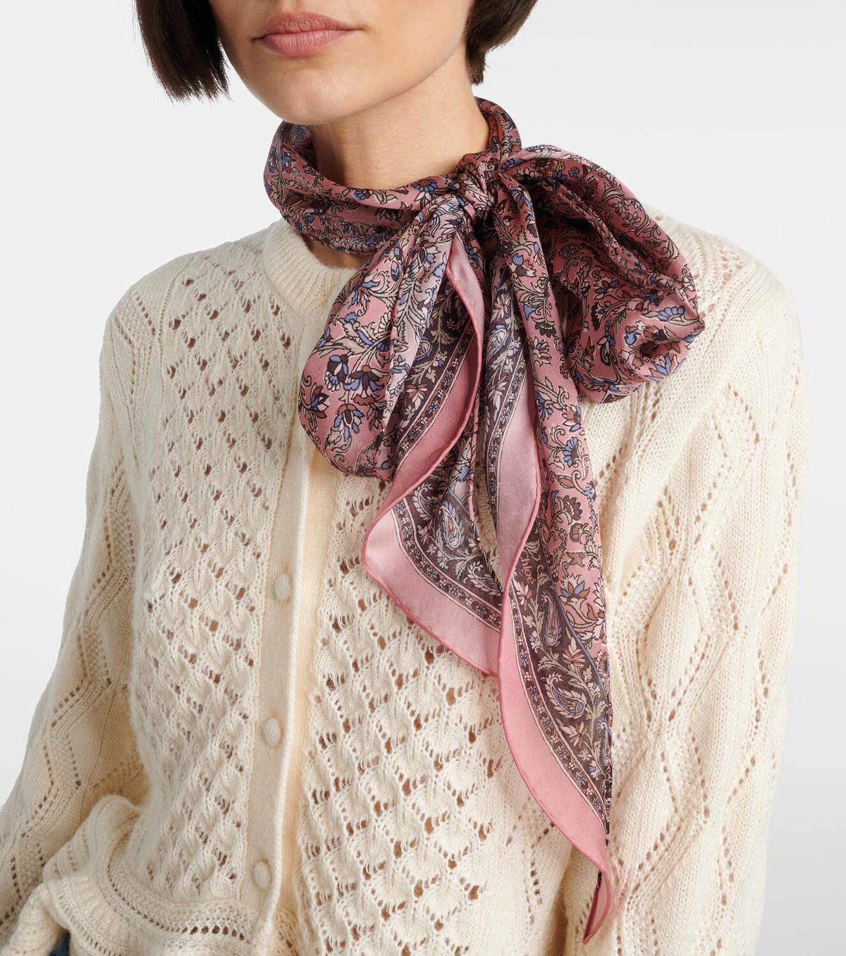 Chloé Paisley silk charmeuse scarf Chloe