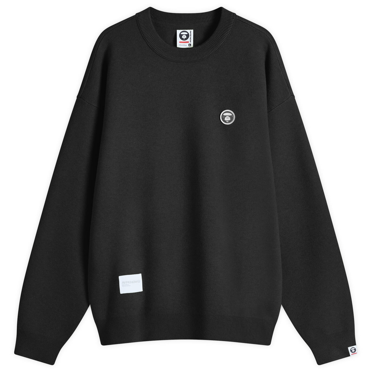 Men's AAPE Now Camo Badge Knit Sweater in Black AAPE by A Bathing Ape