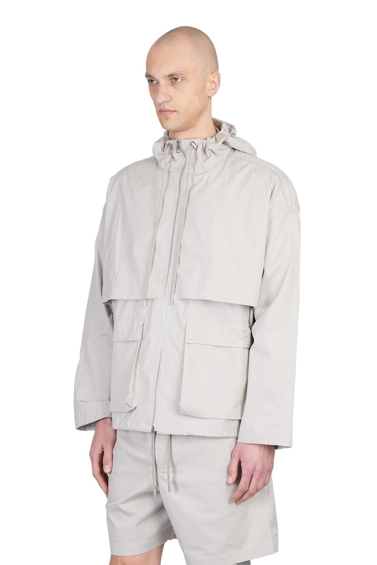 Maison Kitsuné Casual Jacket In Grey Cotton Maison Kitsune