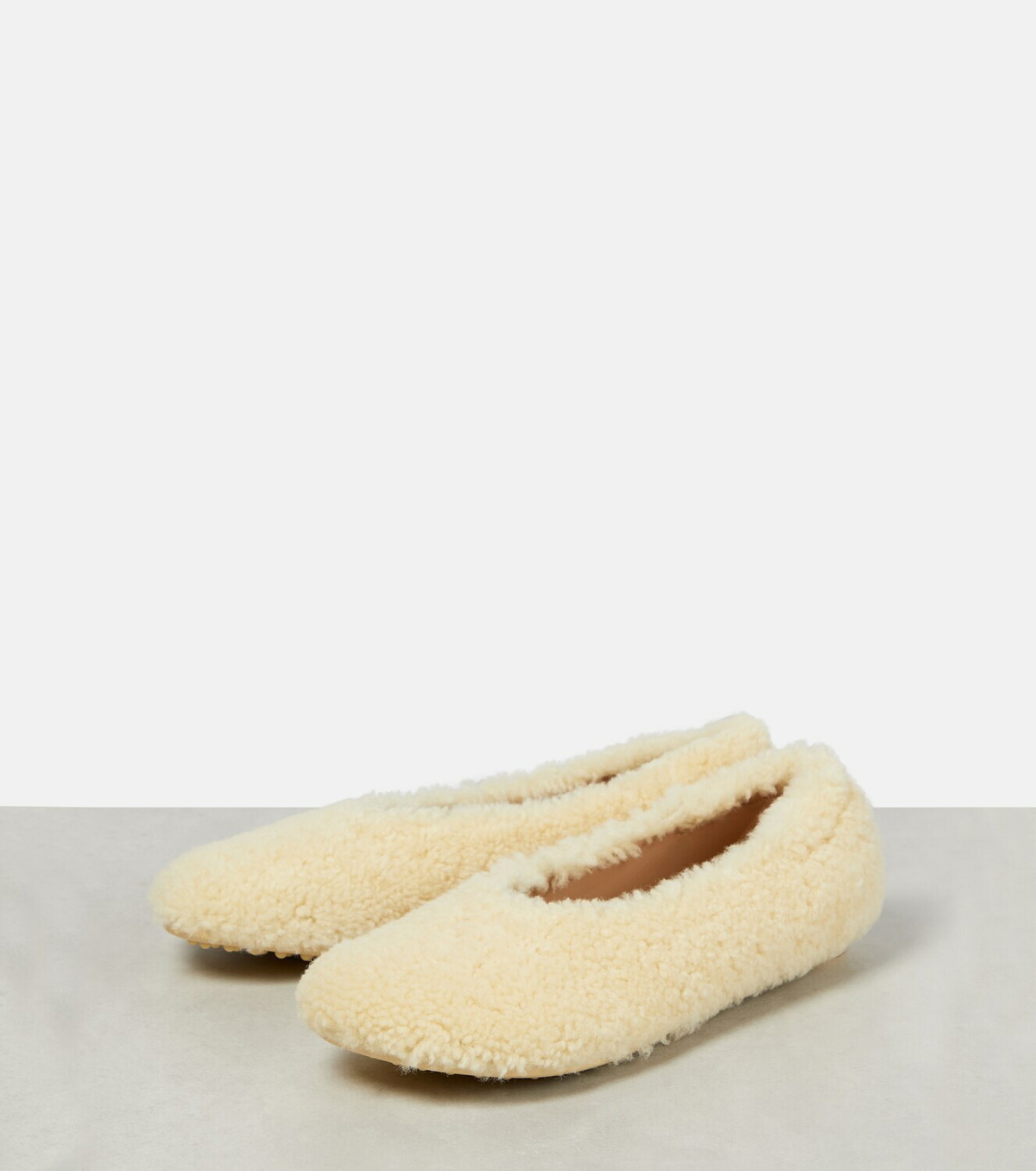 Bottega Veneta Atomic shearling-trimmed ballet flats Bottega Veneta
