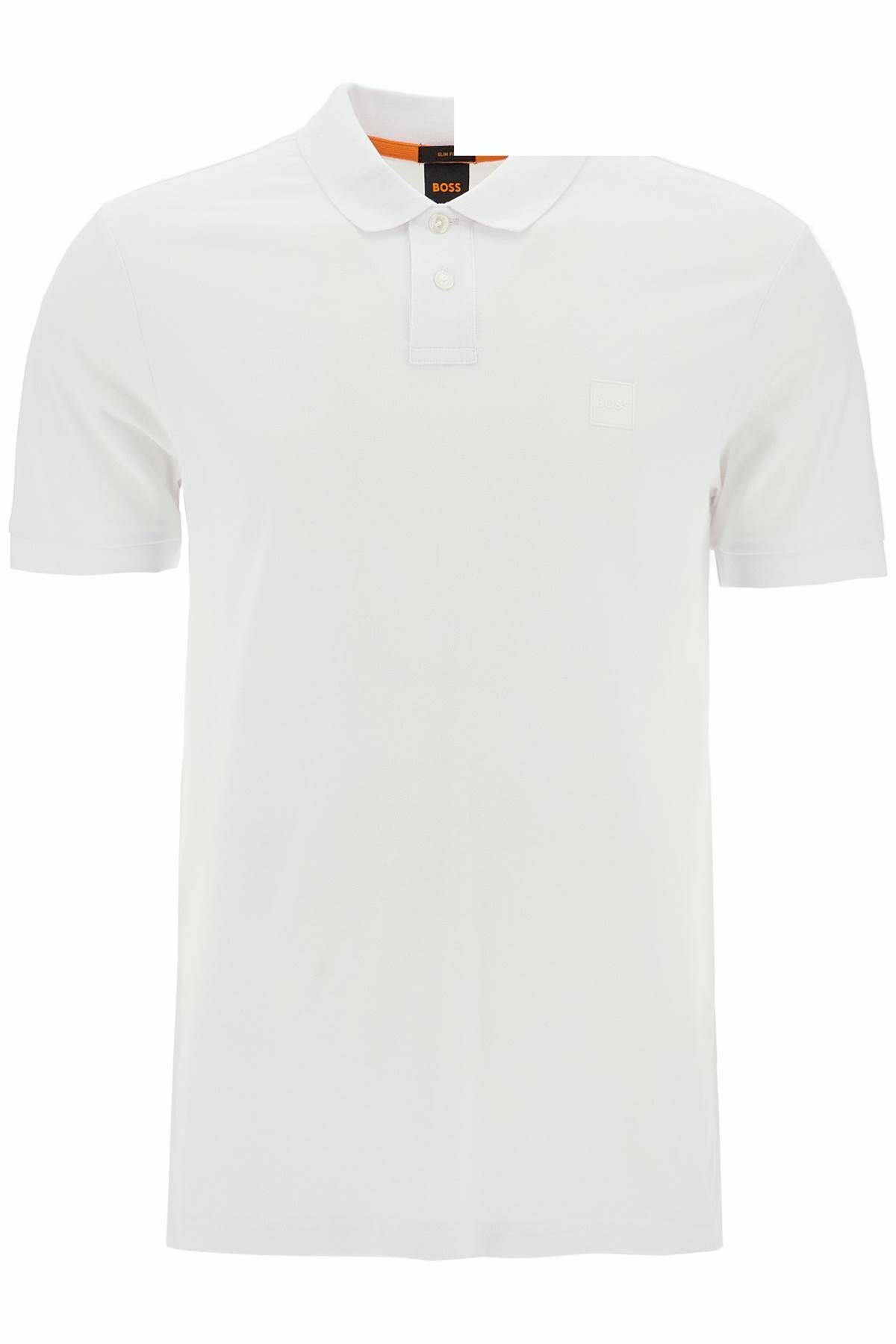 BOSS slim fit passenger polo shirt White BOSS