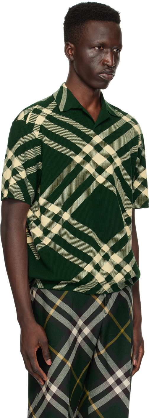 Burberry Green Check Polo Burberry