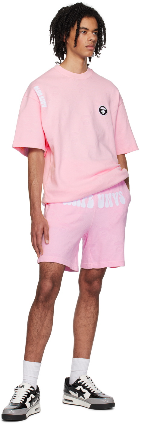 AAPE by A Bathing Ape Pink Embroidered T-Shirt AAPE by A Bathing Ape
