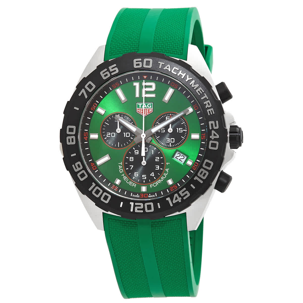 Tag Heuer Formula 1 Chronograph Quartz Green Dial Mens Watch CAZ101AP ...