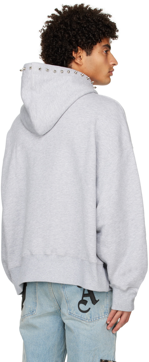 Palm Angels Gray Punk Bear Hoodie Palm Angels