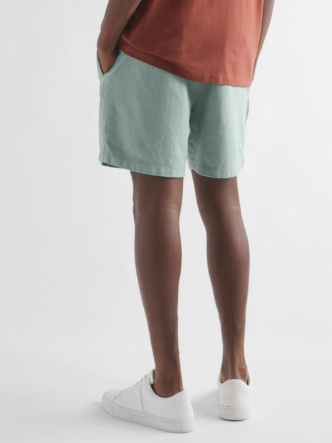 Mr P. - Straight-Leg Garment-Dyed Stretch-Cotton Jersey Drawstring ...