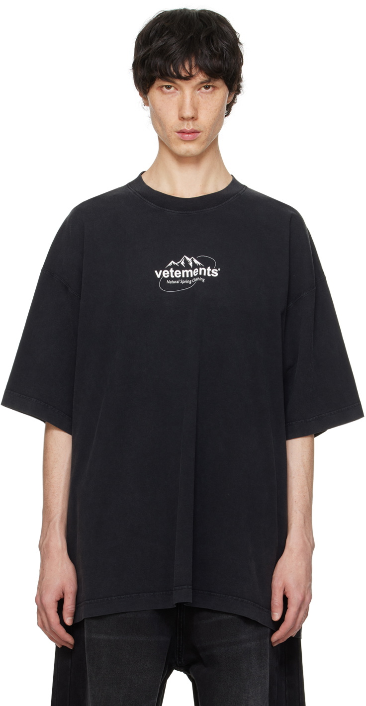 VETEMENTS Black Spring Water T-Shirt Vetements