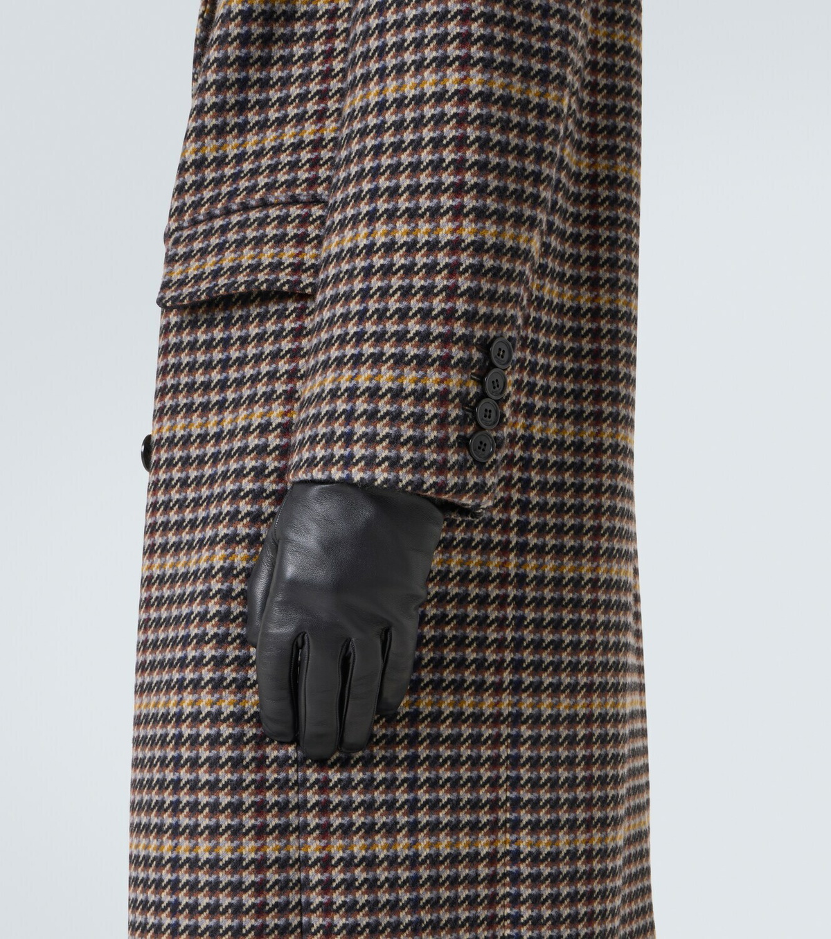 Saint Laurent Houndstooth double-breasted wool overcoat Saint Laurent