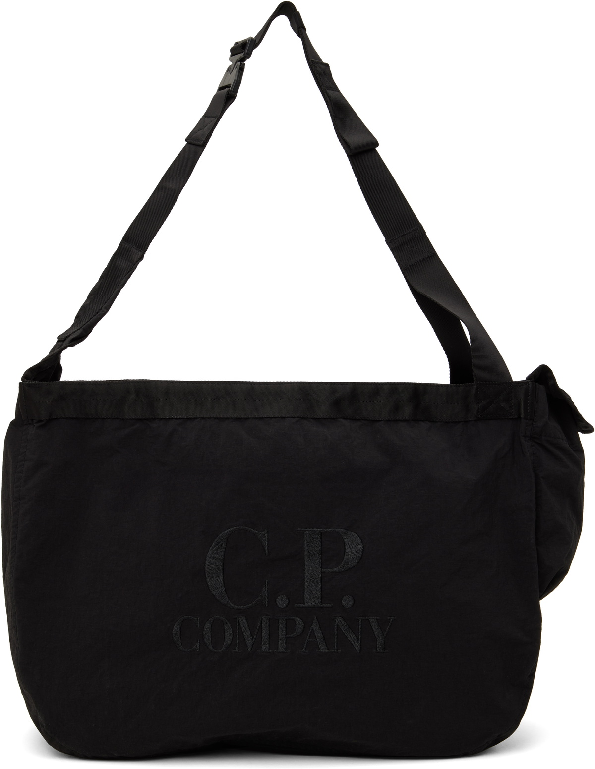 C.P. Company Black Plain Paper Touch Logo Bag C.P. Company