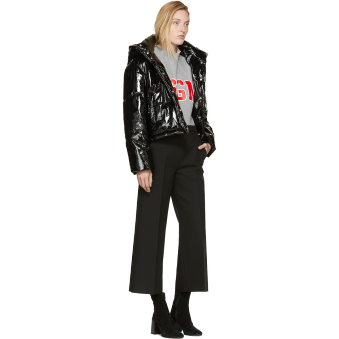MSGM Black Cropped Bomber Jacket MSGM