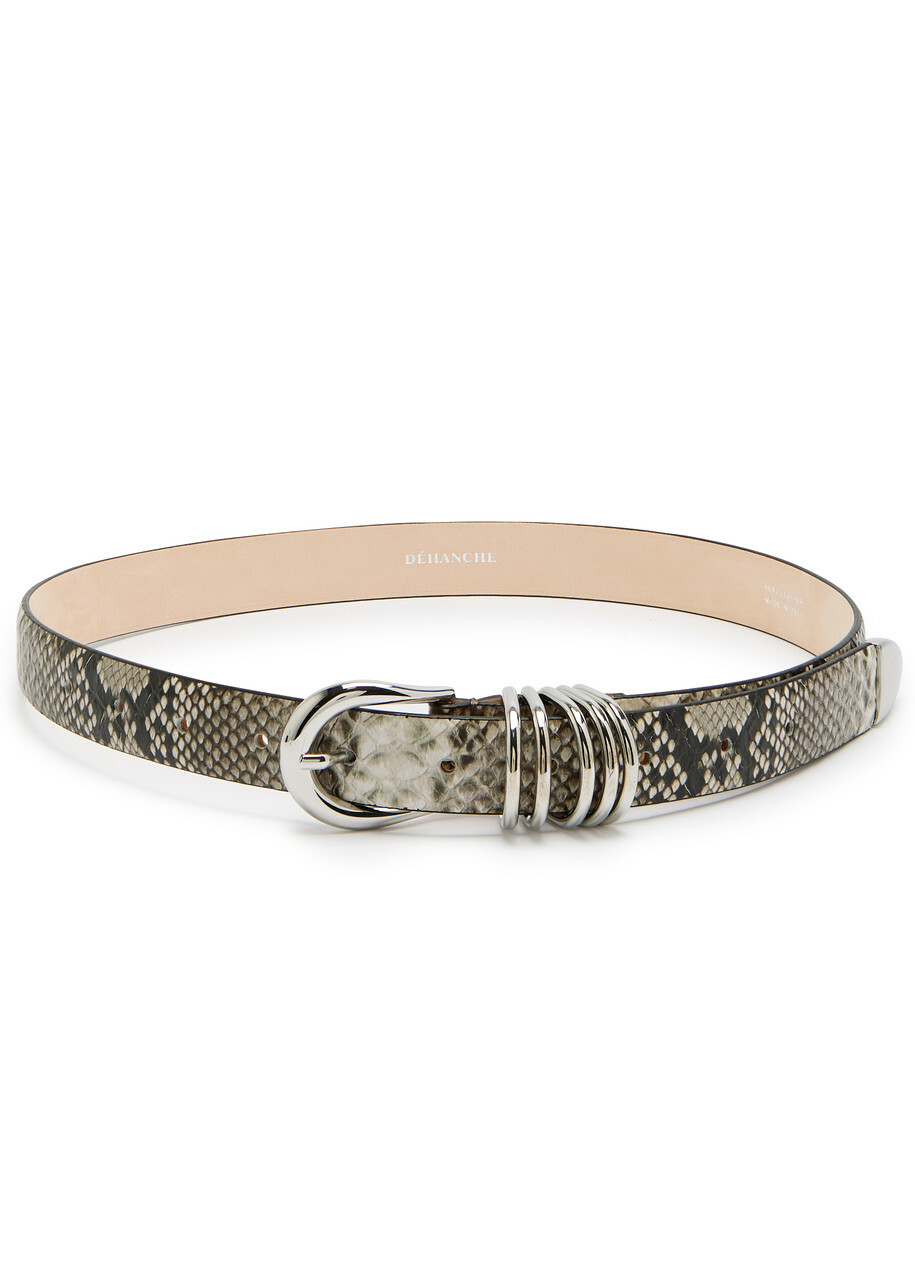 Dehanche Hollyhock Python-effect Leather Belt White Déhanche
