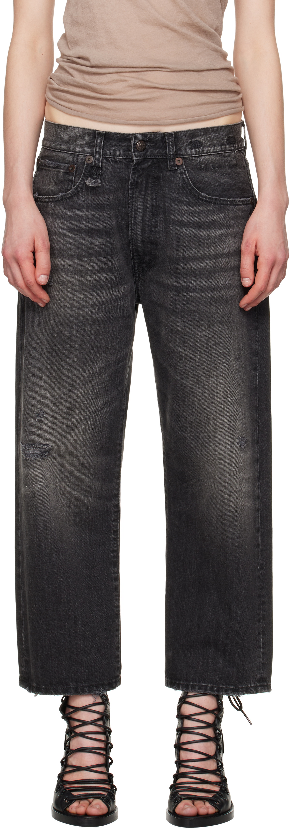 R13 Black X-Boyfriend Jeans R13