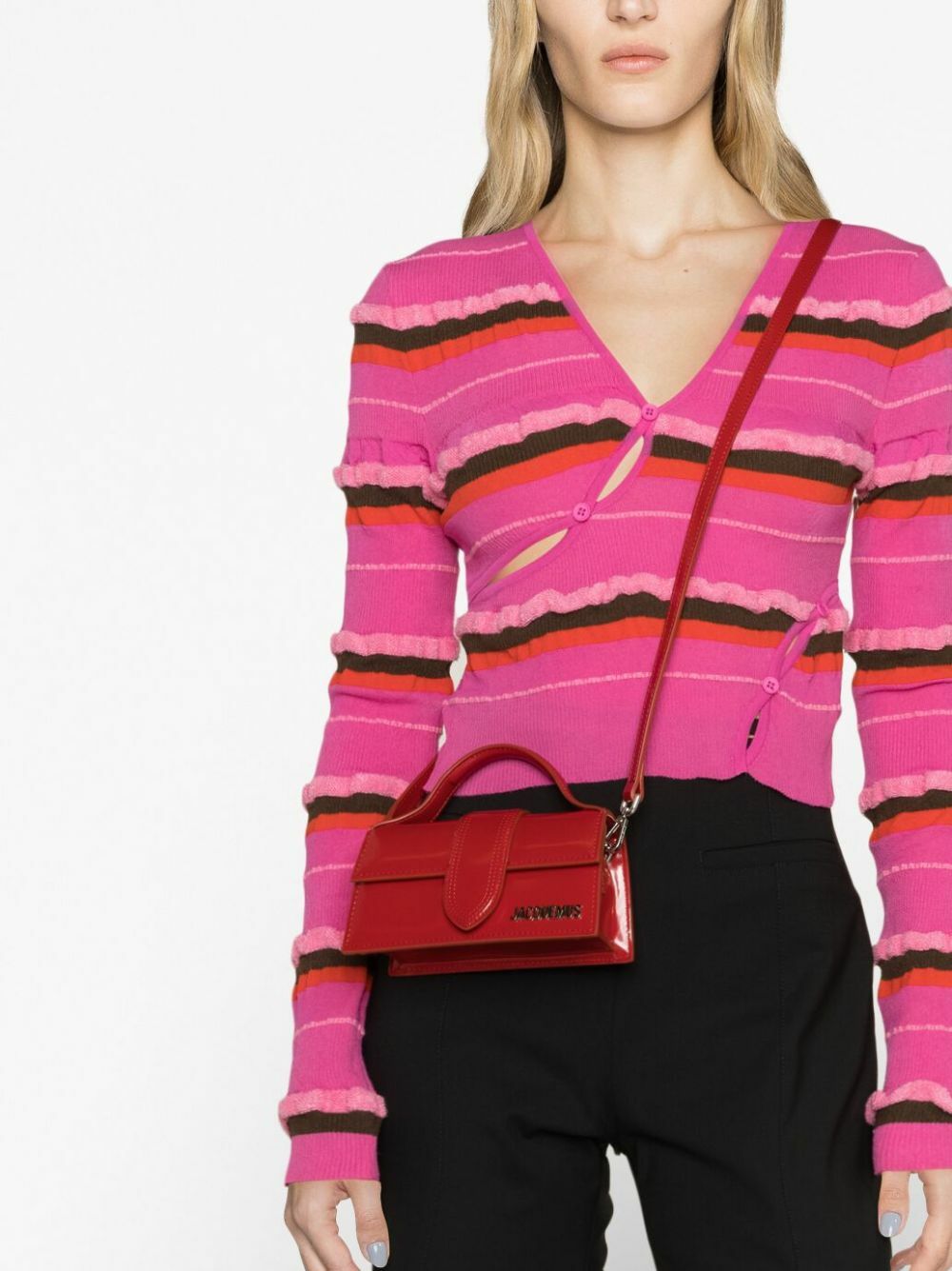 Jacquemus Red Le Bambino Patent Leather Top Handle Bag Jacquemus