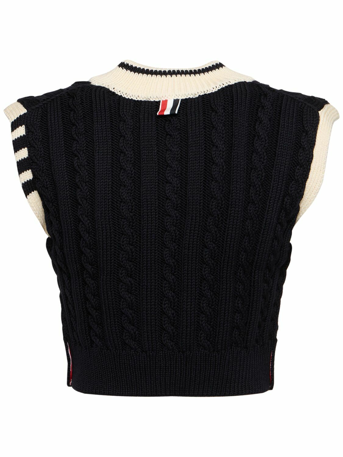 THOM BROWNE Wool Knit Vest with stripes Thom Browne