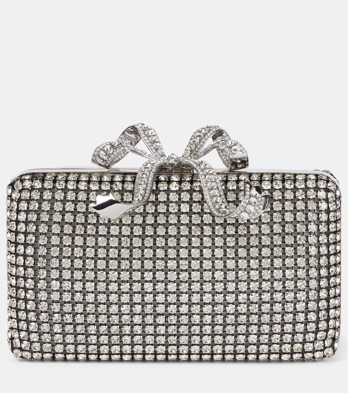 Self-Portrait Bow Small crystal-embellished clutch Self-Portrait