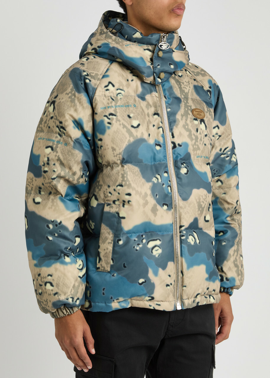 Aape Camouflage-print Quilted Shell Jacket Beige AAPE by A Bathing Ape