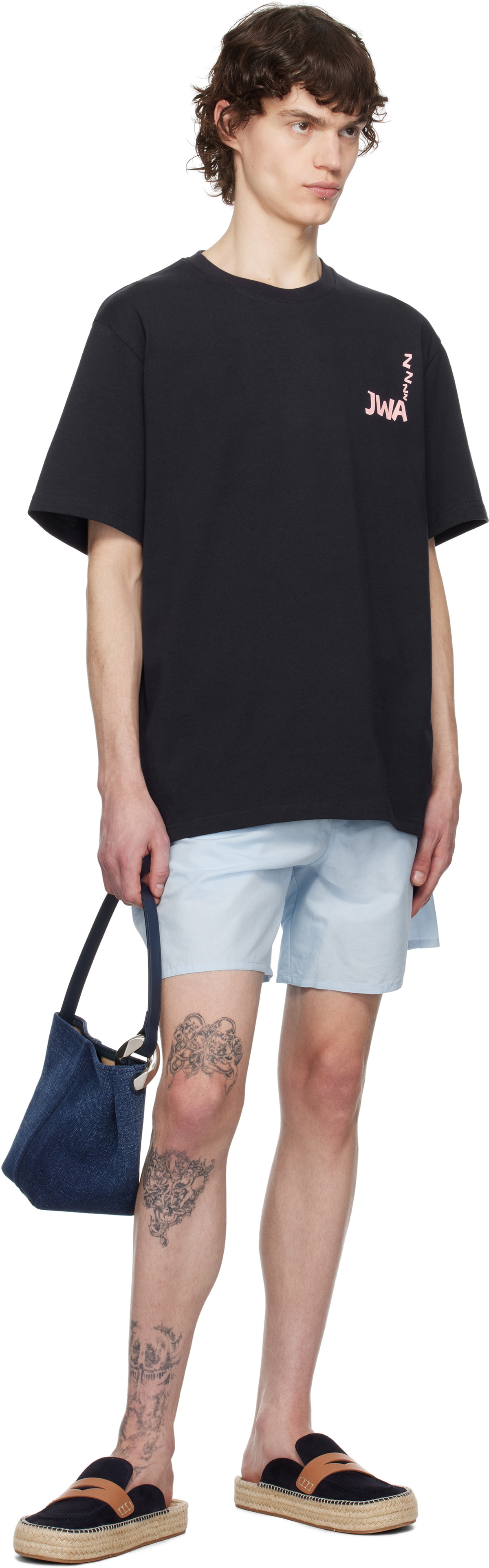 JW Anderson Navy 'JWA' Back Print T-shirt JW Anderson