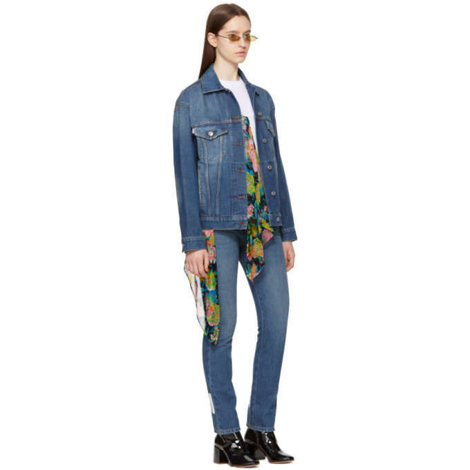 MSGM Blue Stamped Denim Jacket MSGM