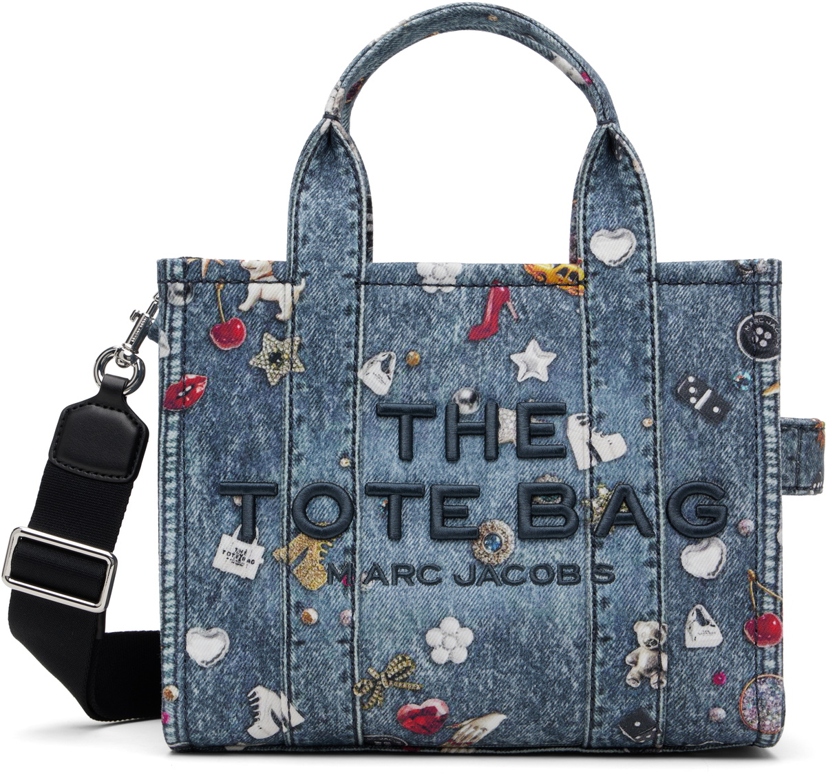 Marc Jacobs Blue 'The Trompe L'Oeil Trinket Canvas Small' Tote Marc Jacobs