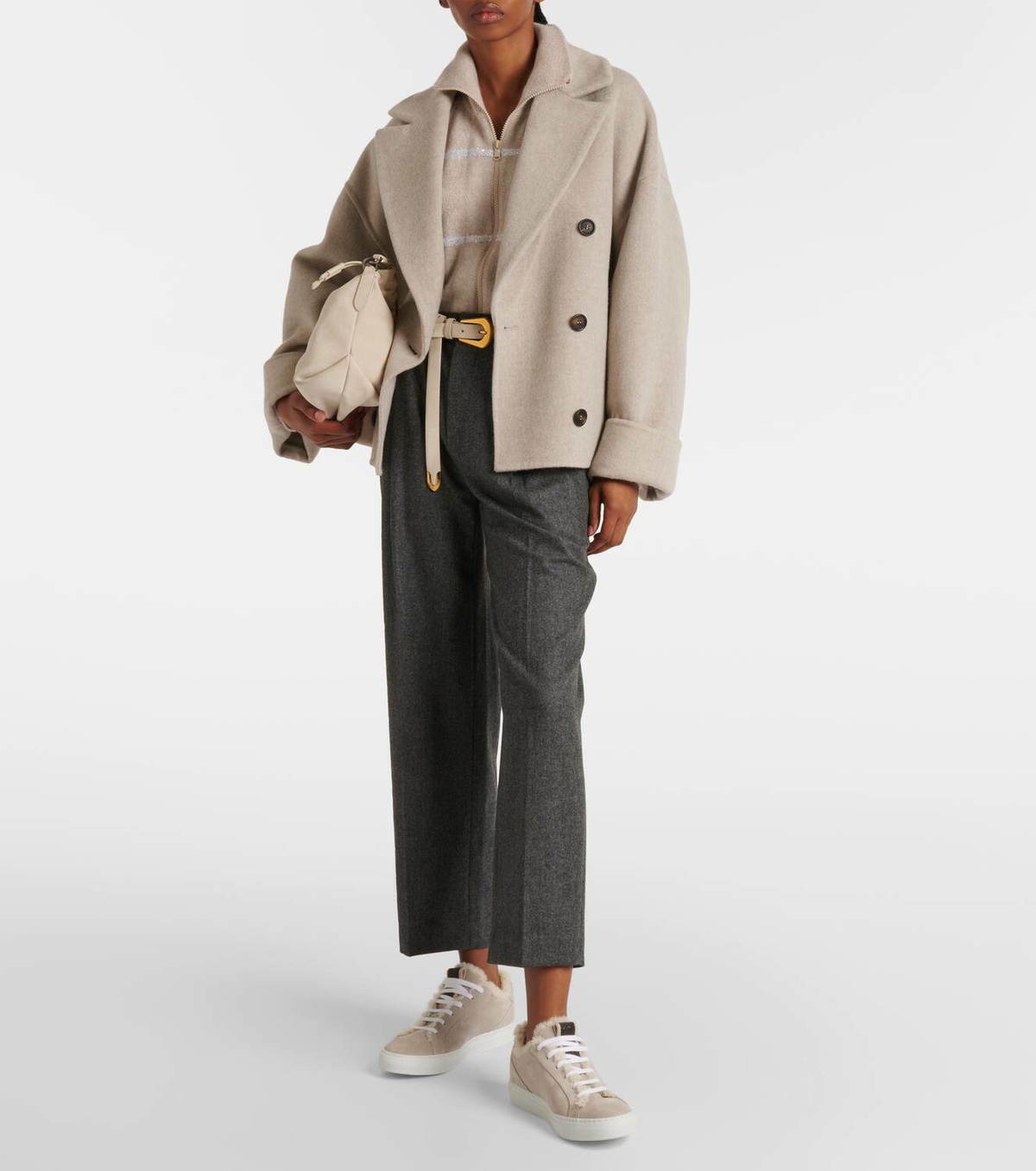 Brunello Cucinelli Shearling-lined suede sneakers Brunello Cucinelli