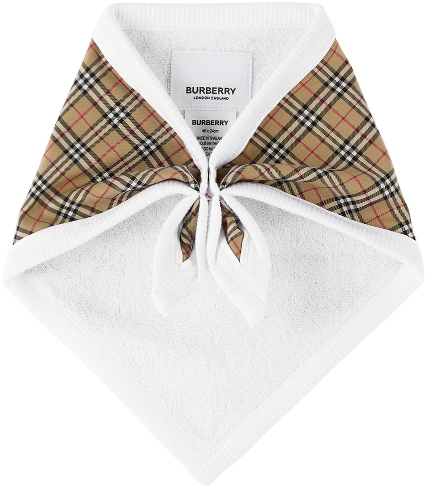Burberry Baby Beige Check Panel Bib Set Burberry