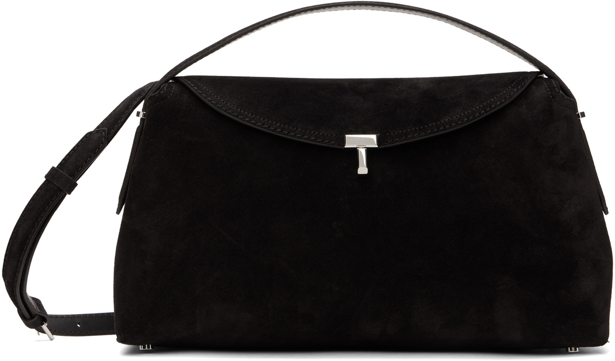 TOTEME Brown T-Lock Suede Top Handle Bag Toteme