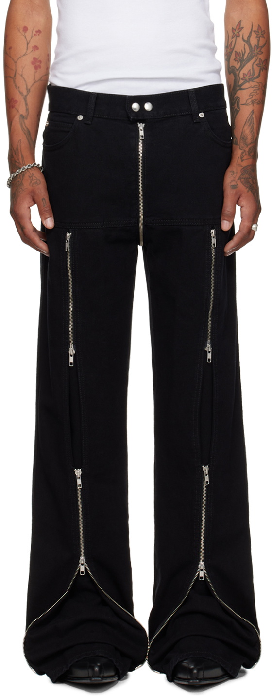LU'U DAN Black Zipped Riot Jeans LU'U DAN