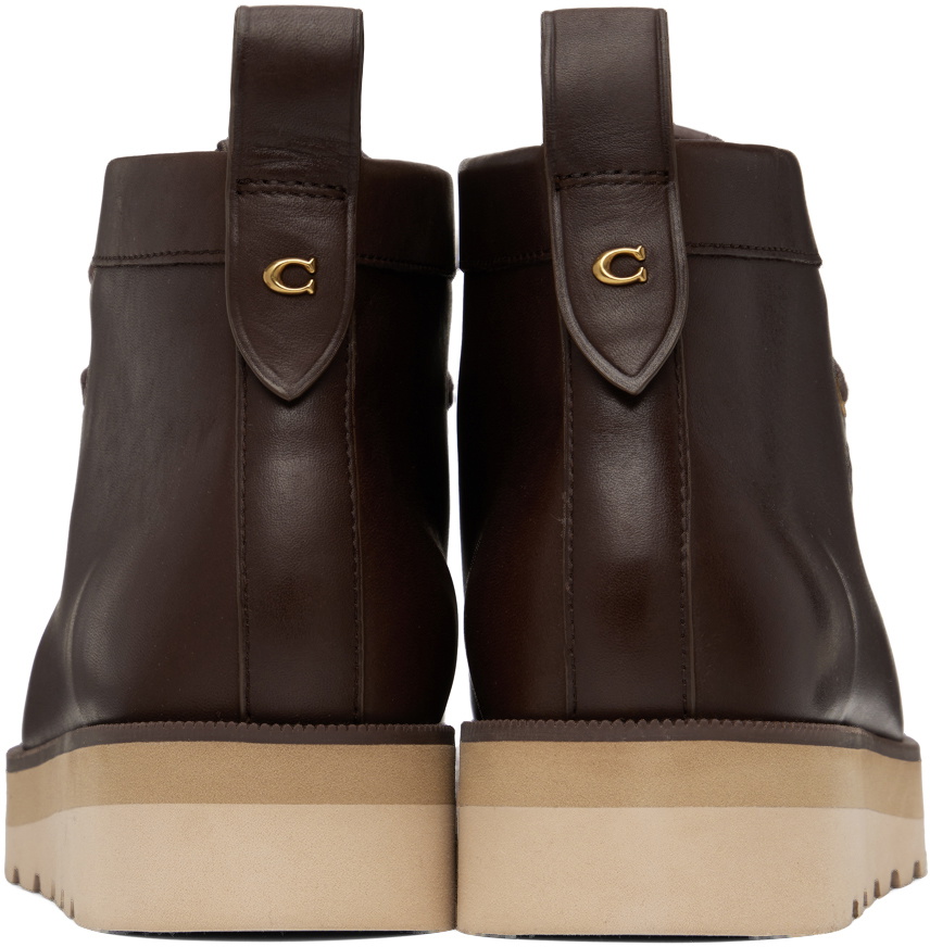 Coach 1941 Brown Jacquard Logo Boots Coach 1941