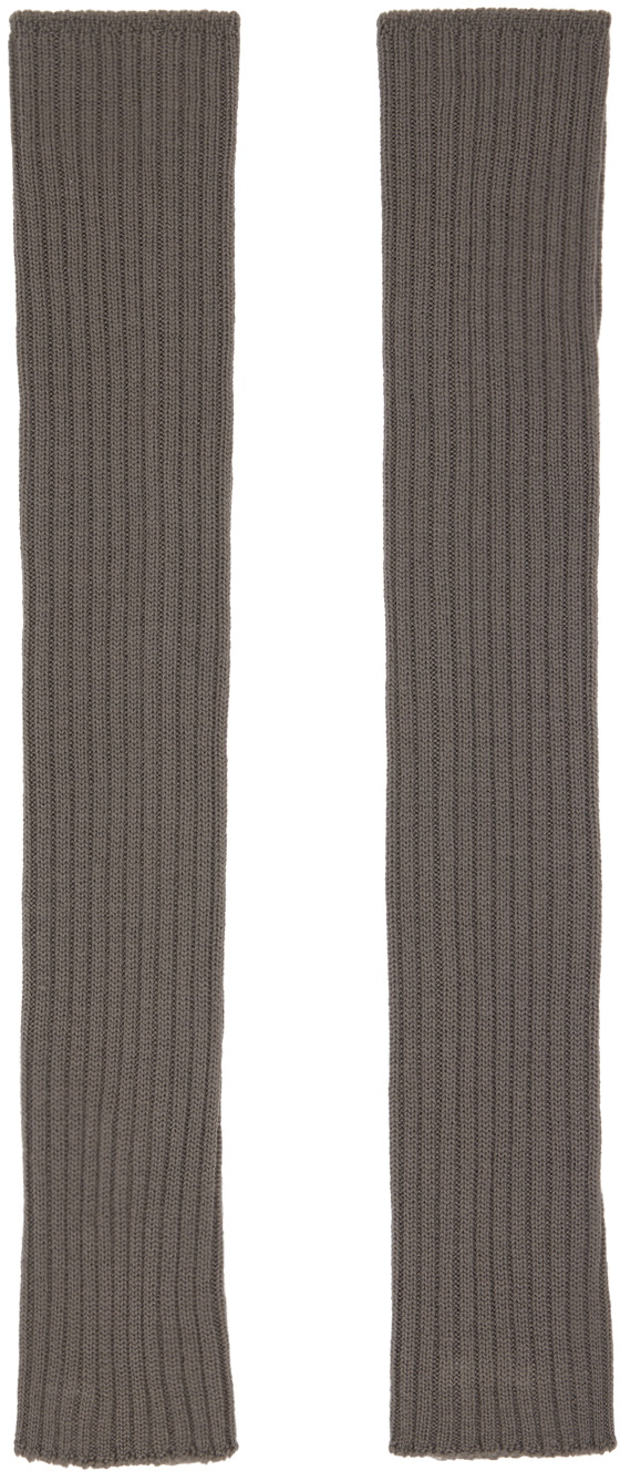 Rick Owens Gray Rasato Knit Arm Warmers Rick Owens