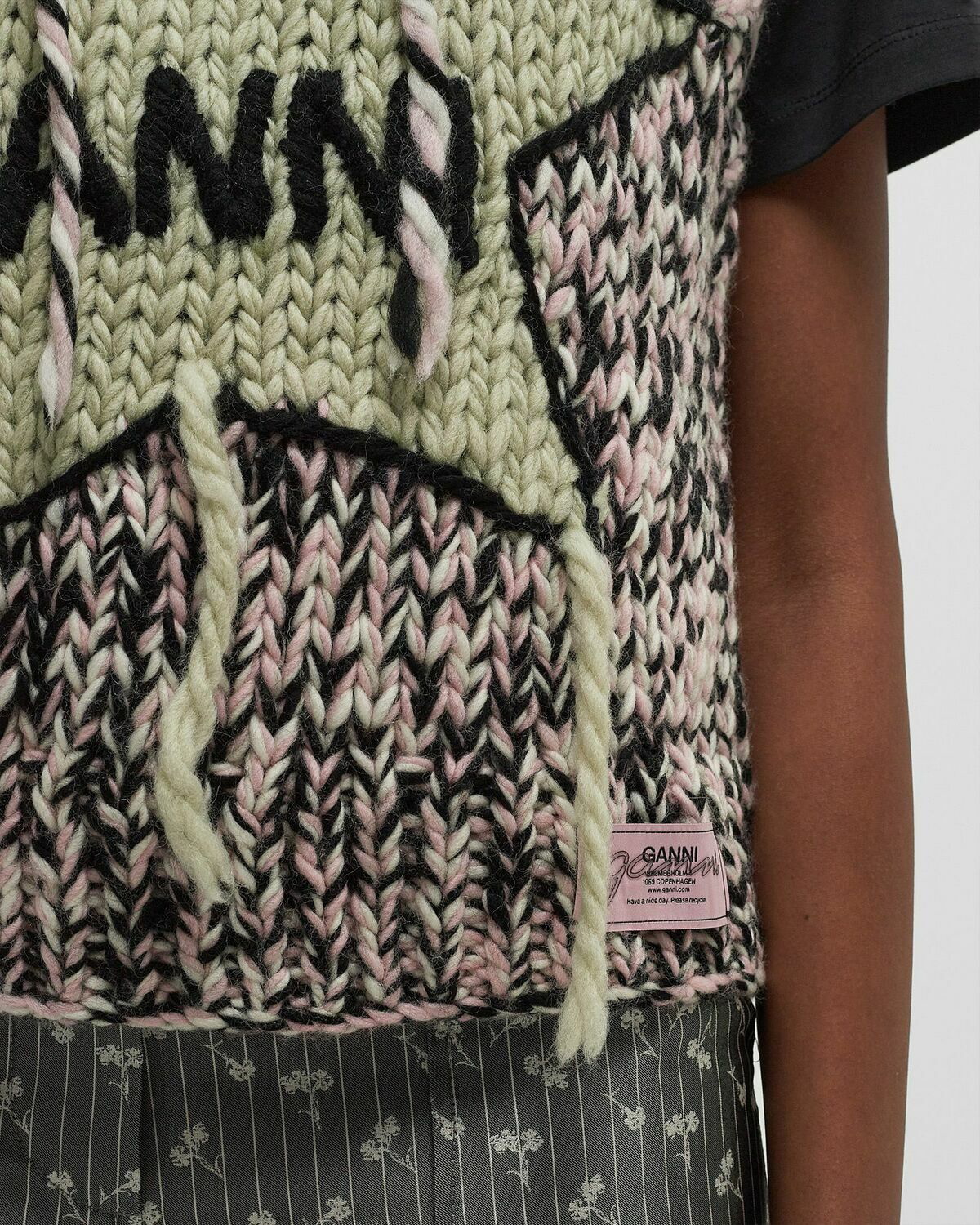 Ganni Graphic Wool Handknit Vest pink Women GANNI