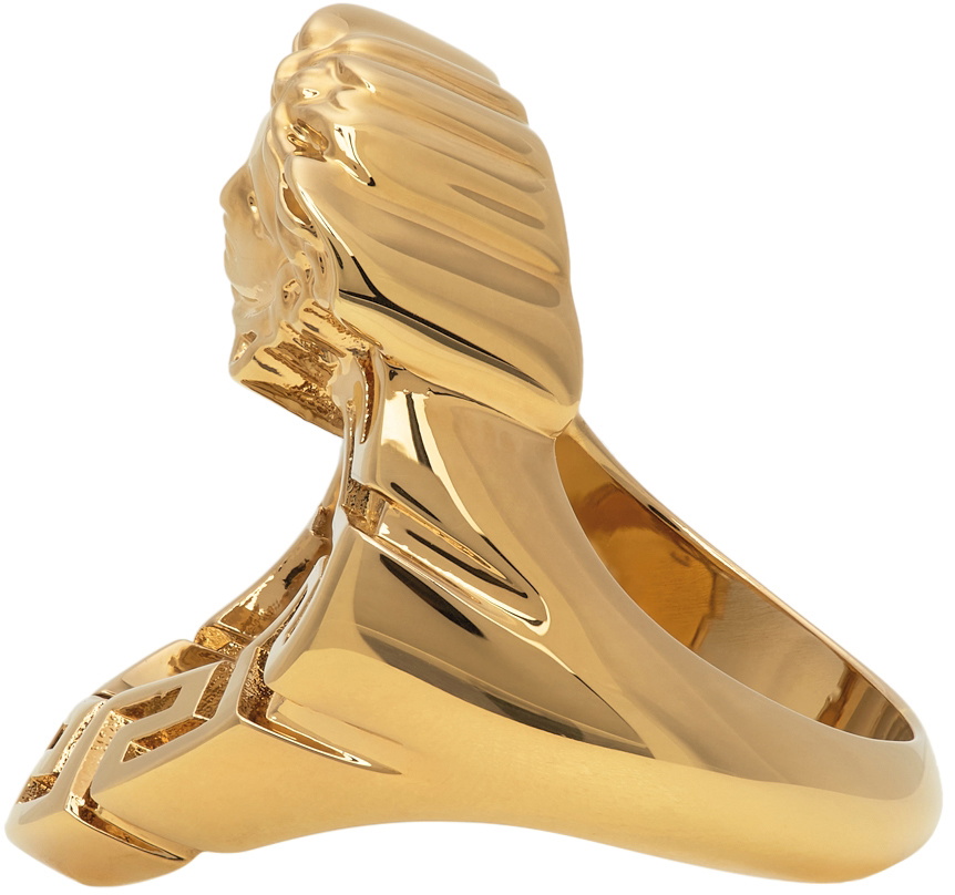 Versace Gold 'La Medusa' Greca Ring Versace