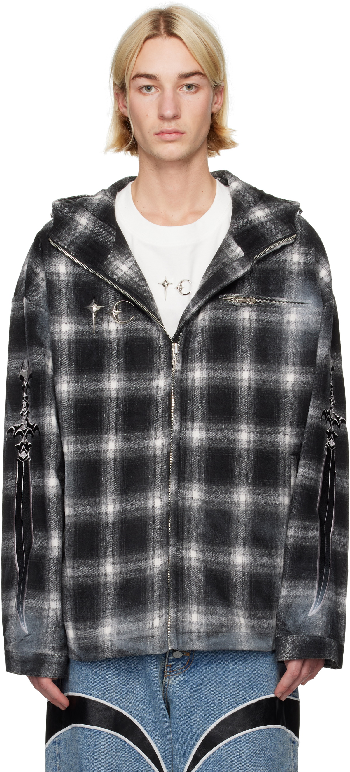 Thug Club Black Sword Flannel Zip-Up Jacket Thug Club