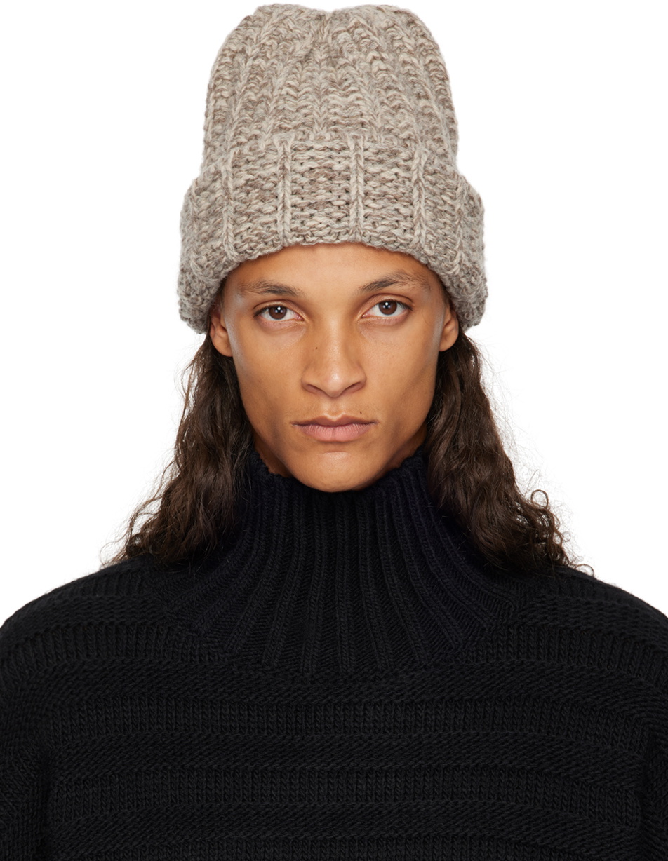 Maison Margiela Beige Wool Beanie Maison Margiela