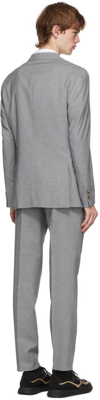 Boss Grey Micro-Patterned Slim-Fit Suit BOSS