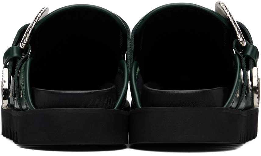 Toga Virilis SSENSE Exclusive Green Eyelet Metal Sabot Toga Virilis