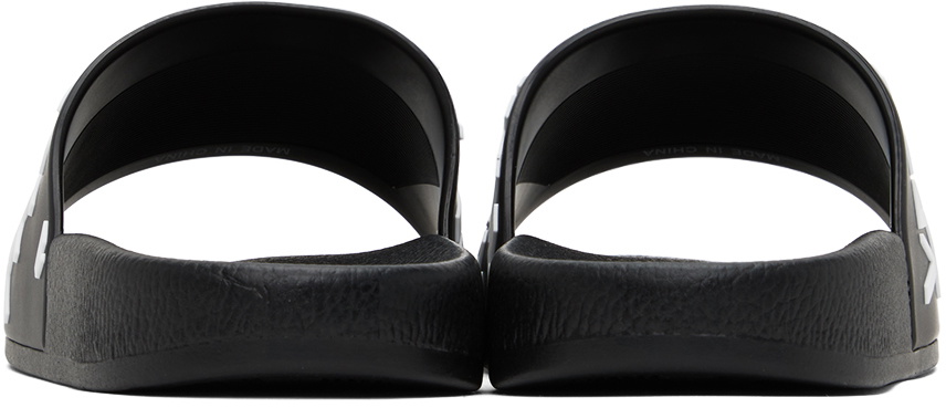Versace Jeans Couture Black Embossed Pool Slides Versace