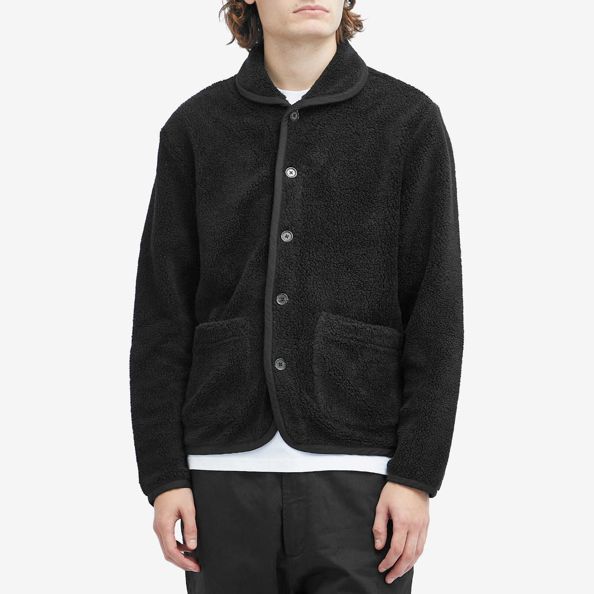 Universal Works Men's Mountain Fleece Lancaster Jacket in Black ...