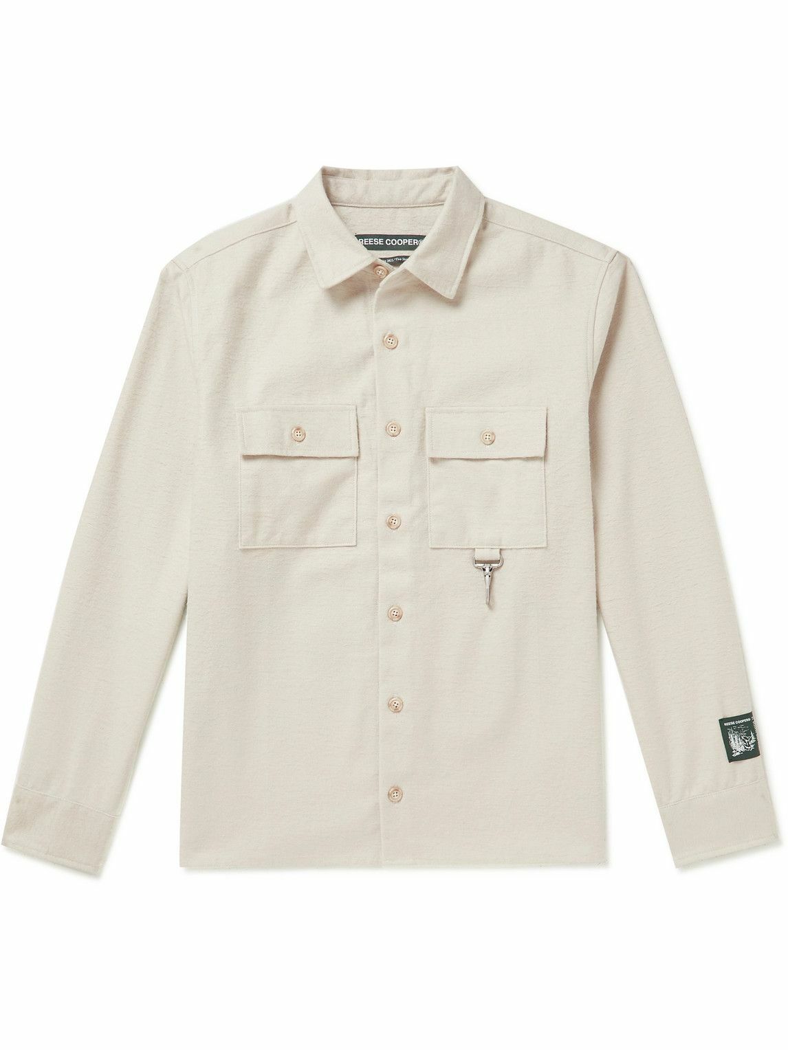Reese Cooper® - Logo-Appliquéd Cotton-Flannel Shirt - Neutrals Reese Cooper