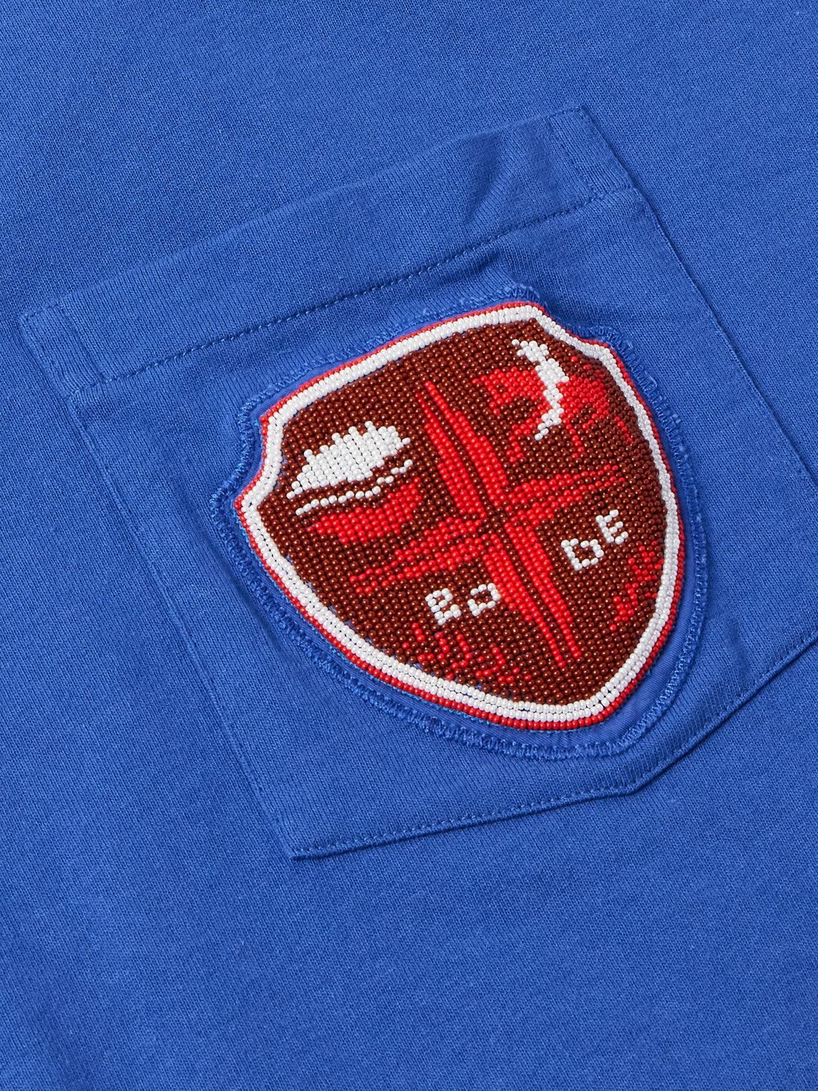 BODE - Logo-Embellished Cotton-Jersey T-Shirt - Blue Bode