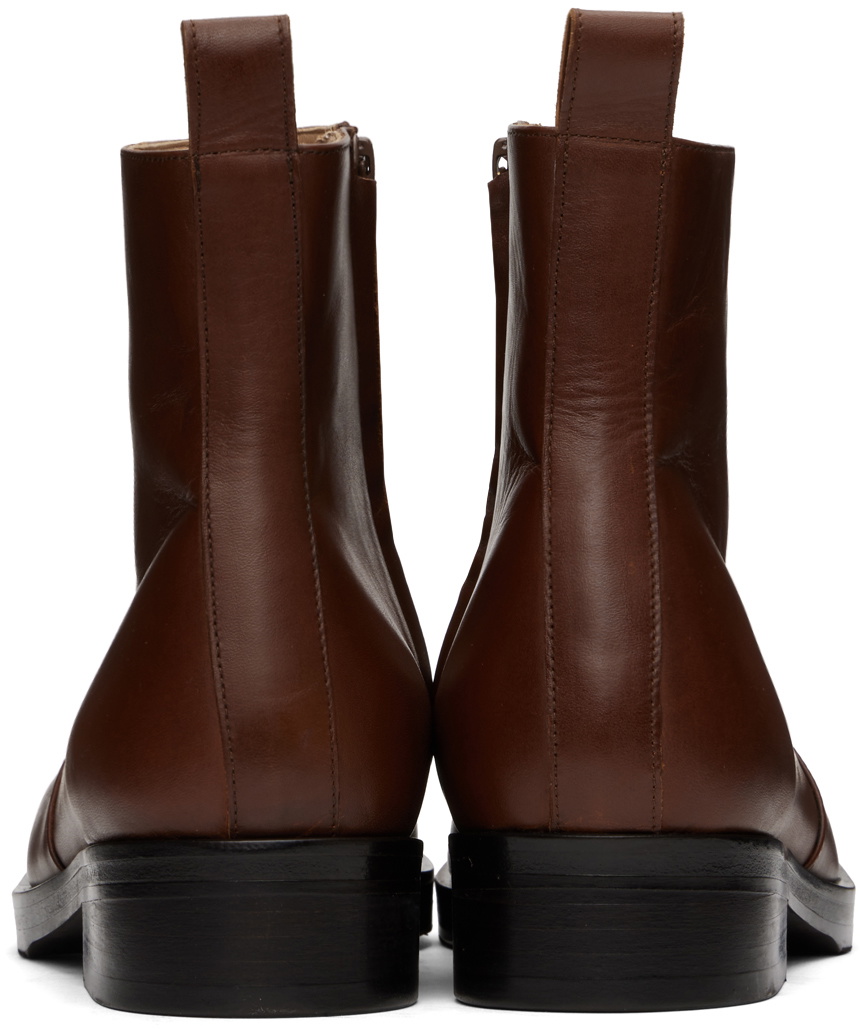 Studio Nicholson Brown Square Boots Studio Nicholson