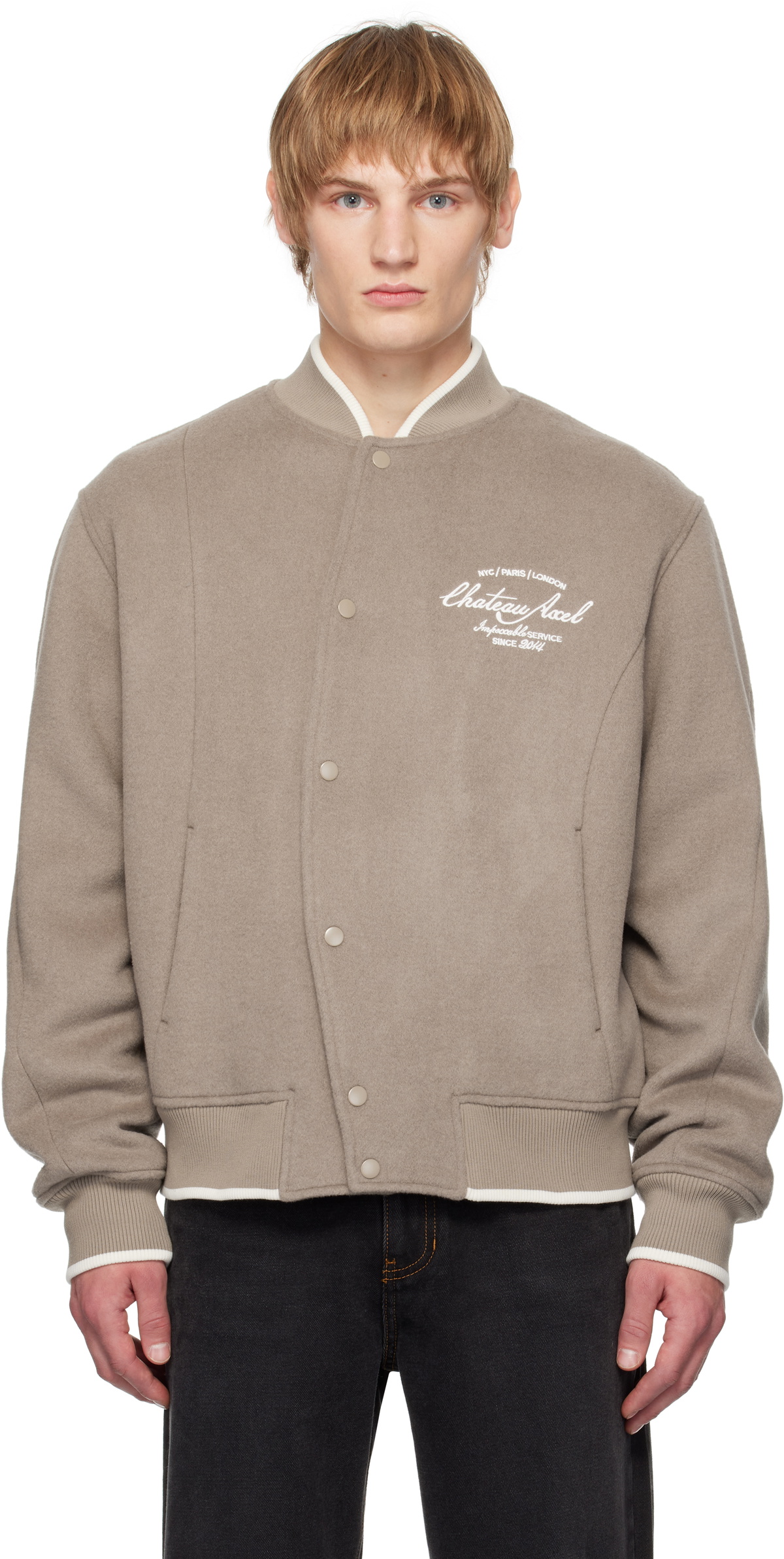 Axel Arigato Beige 'Chateau Axel' Bomber Jacket Axel Arigato